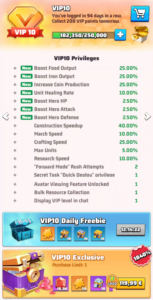 VIP Program – Invest your diamonds in the VIP program to ensure some ...