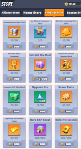 Stores – Buy items for speedup, powerups and hero upgrades using ...