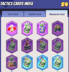 Season 4 Tactics Card – Core, battle, resource cards: Upgrade the cards ...