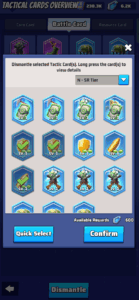 Season 4 Tactics Card – Core, battle, resource cards: Upgrade the cards ...