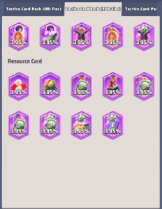 Season 4 Tactics Card – Core, battle, resource cards: Upgrade the cards ...