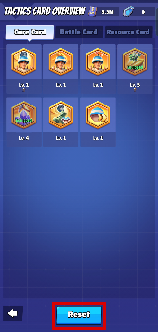 Season 4 Tactics Card – Core, battle, resource cards: Upgrade the cards ...