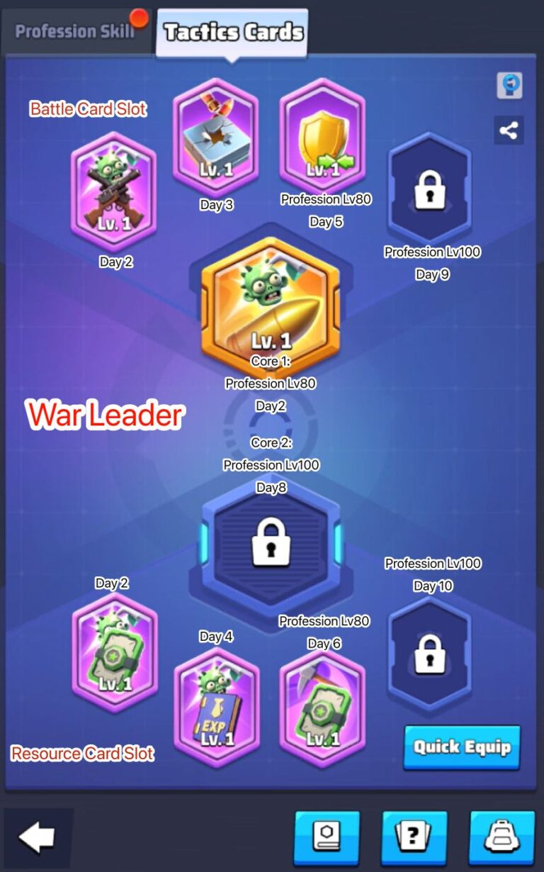 Season 4 Tactics Card – Core, battle, resource cards: Upgrade the cards ...